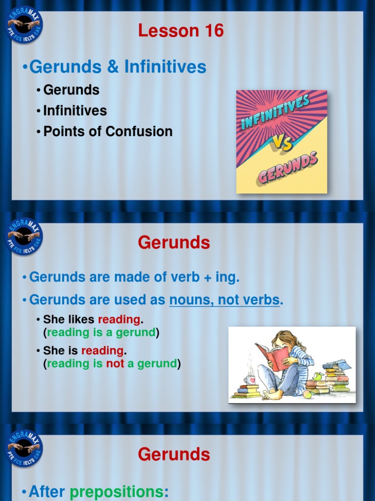 16.2 Lesson 16 Gerunds Infinitives | PDF | Verb | Cognitive Science