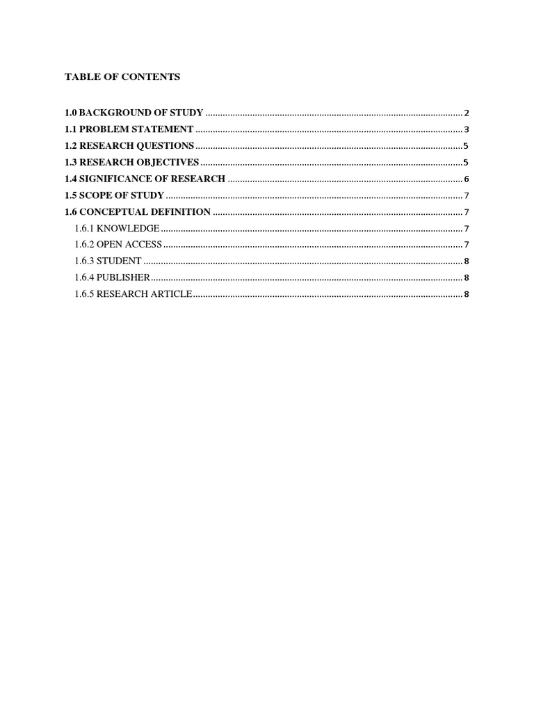 Research Paper (Toc) | PDF | Open Access | Academic Publishing
