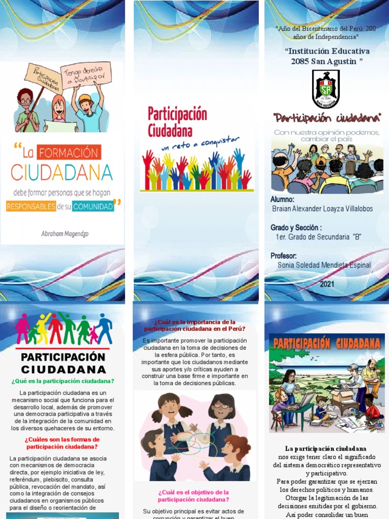 Triptico Participacion Ciudadana | PDF | Participación pública | Iniciativa empresarial
