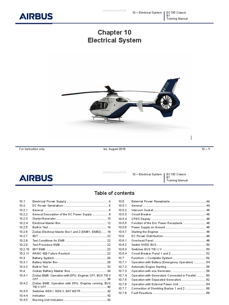 EC135 Electrical System Overview | PDF | Electric Generator | Power Supply
