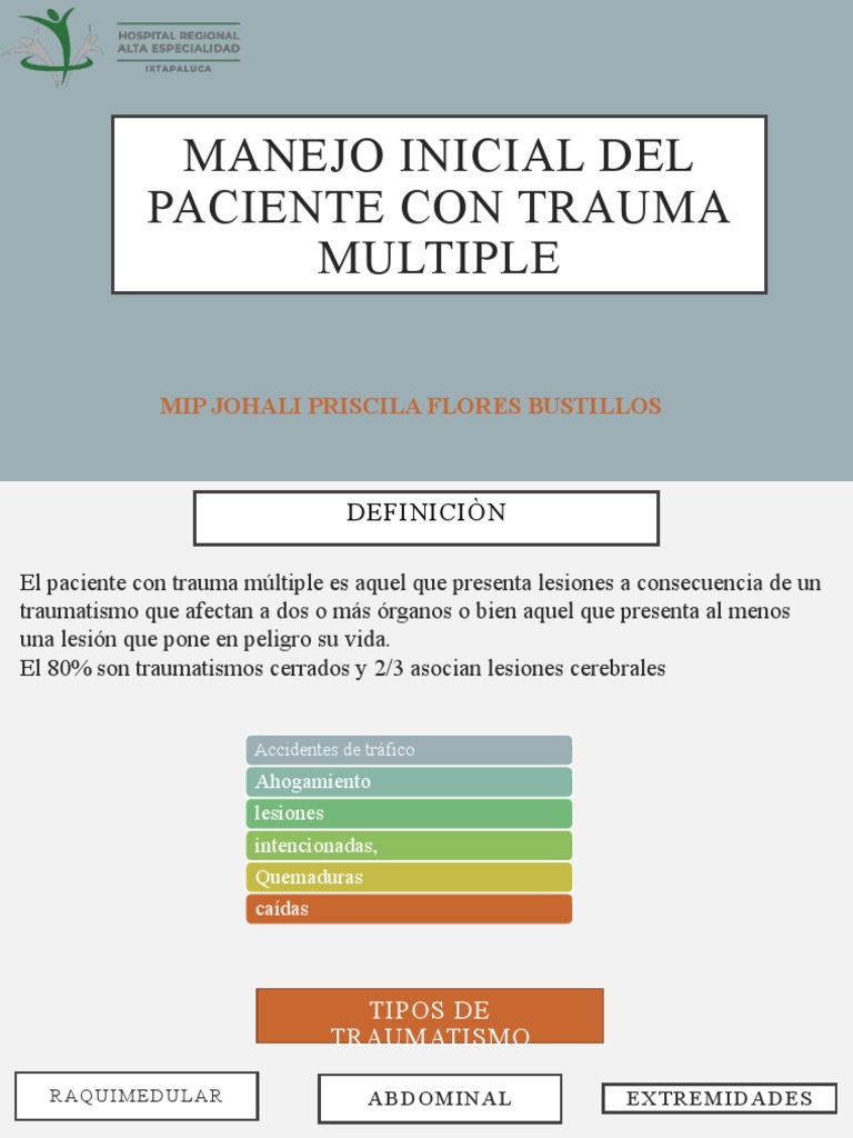 Manejo Inicial Del Paciente Con Trauma Multiple: Mip Johali Priscila ...