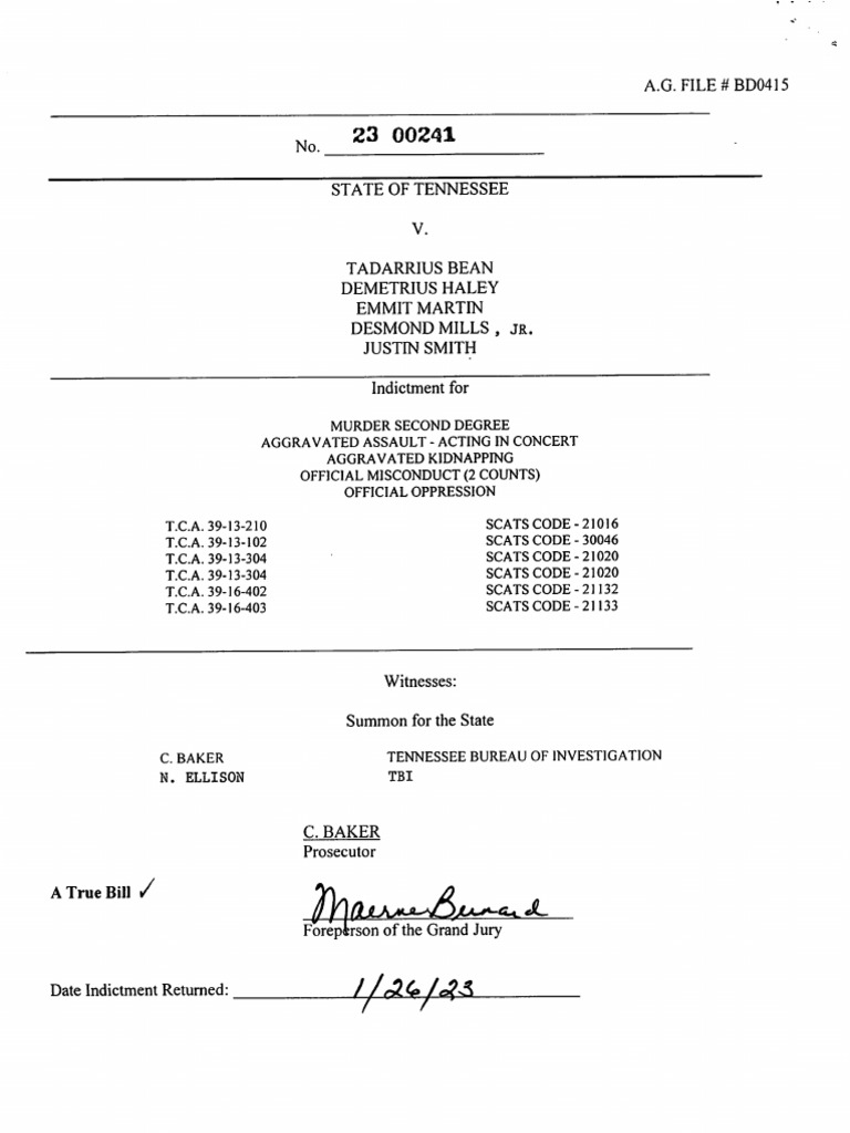 Indictments For 5 Former MPD Officers | PDF