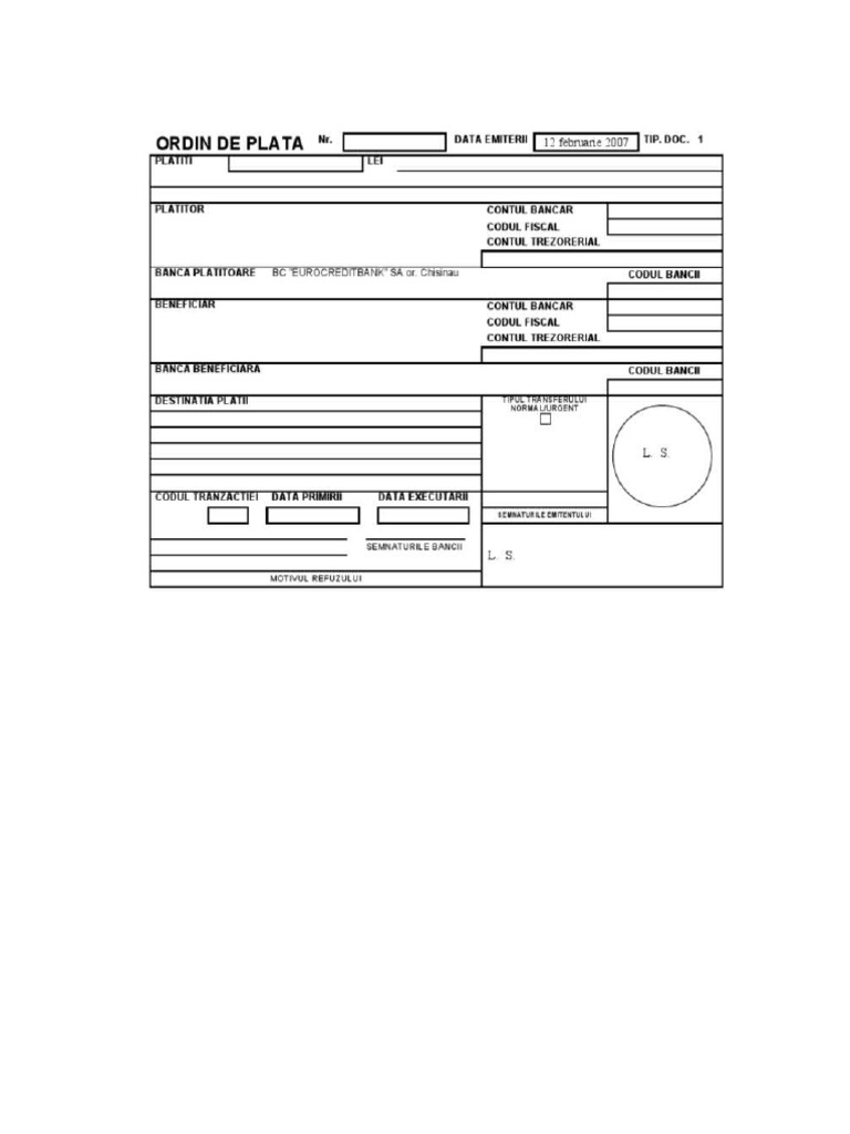 Ordin de Plata MODEL | PDF