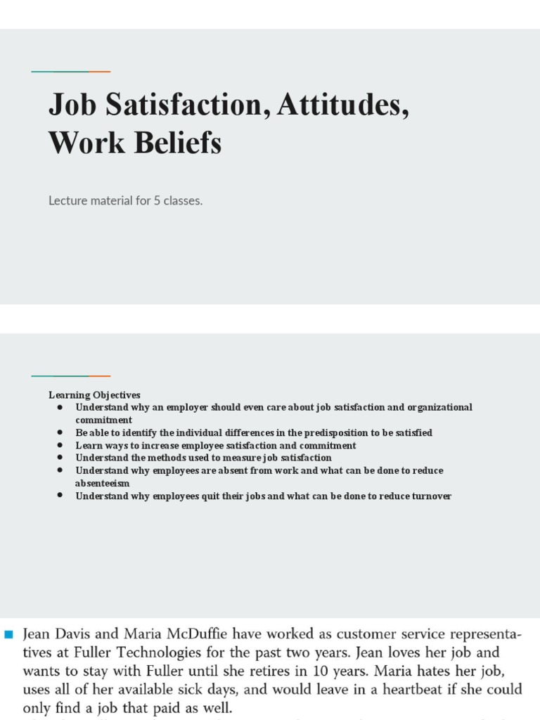 Job Satisfaction, Attitudes | PDF | Job Satisfaction | Employment