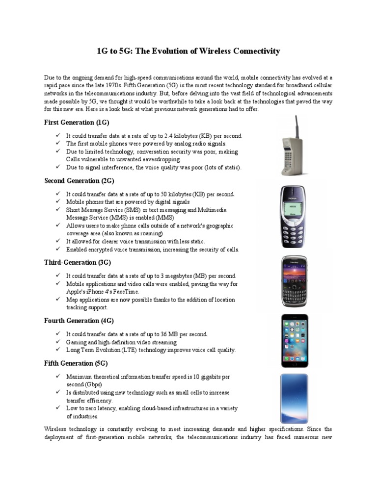 The Evolution of Mobile Connectivity: From 1G Analog Networks to 5G's ...