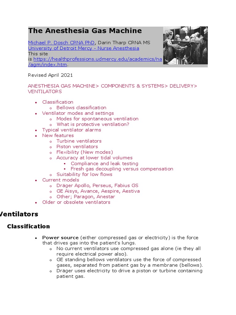 The Anesthesia Gas Machine | PDF | Respiration | Pulmonology