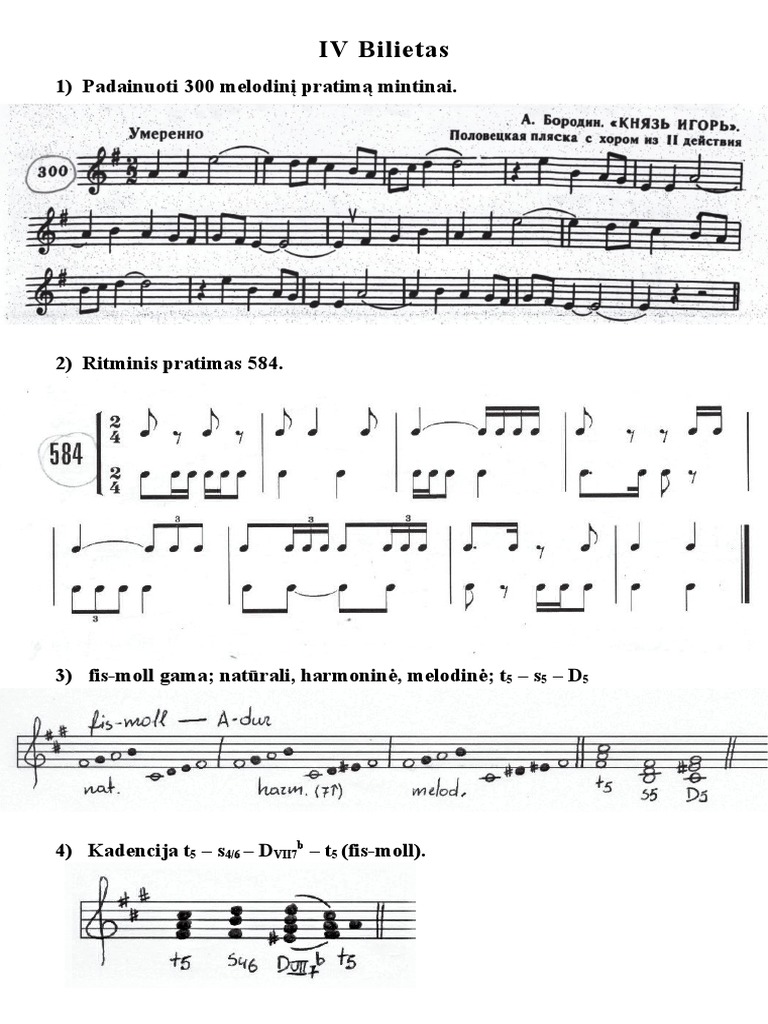 IV Bilietas | PDF