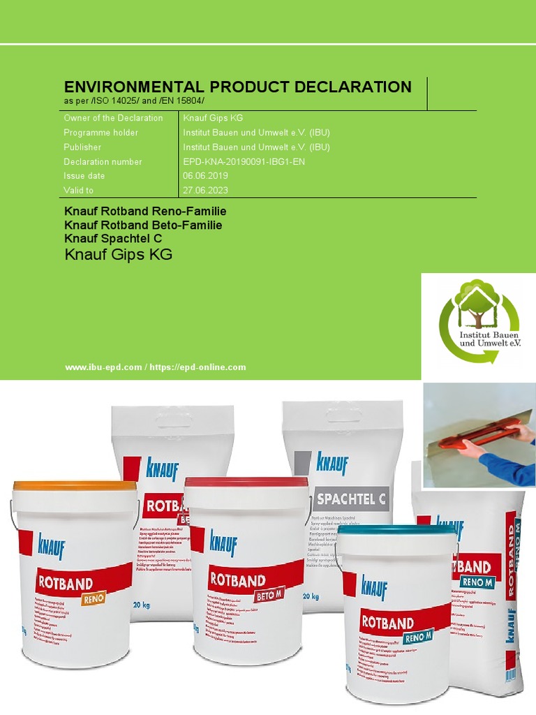 Knauf Rotband Spachtel & Spachtel C Eng | PDF | Life Cycle Assessment | Nature