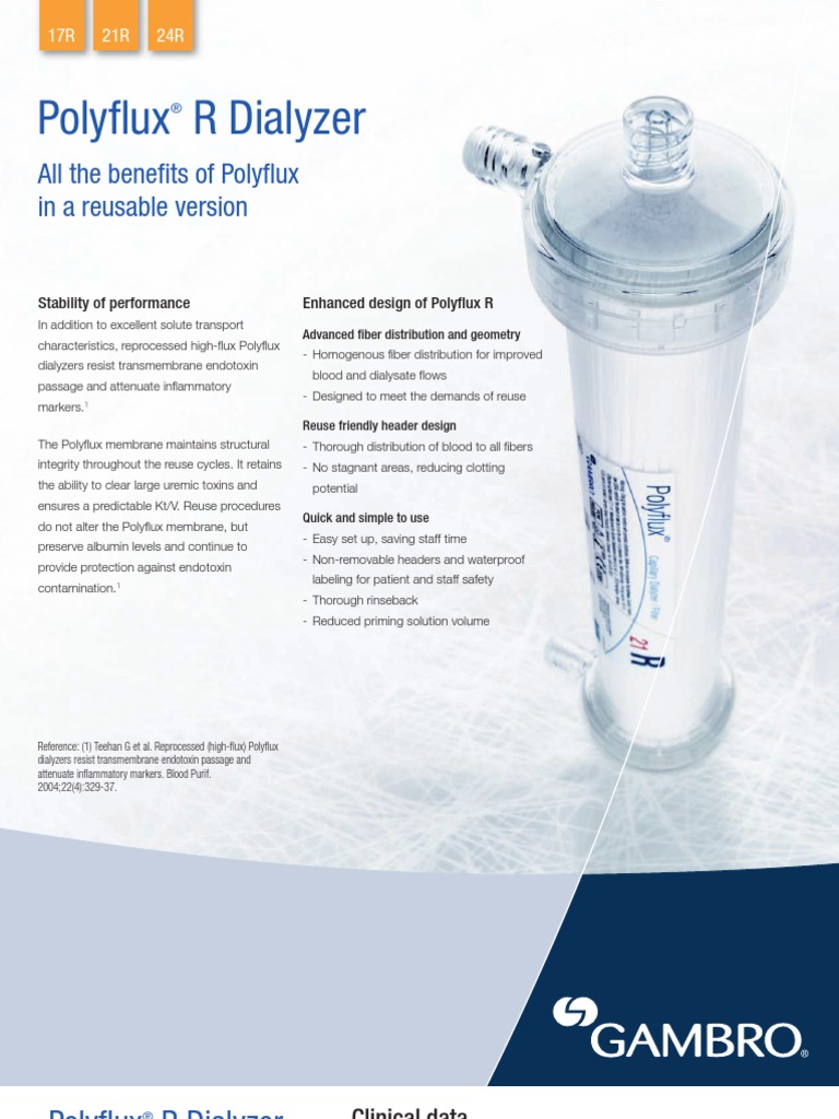 2008 Polyflux R Spec Sheet - 306150076 - H | PDF | Hemodialysis | Medicine