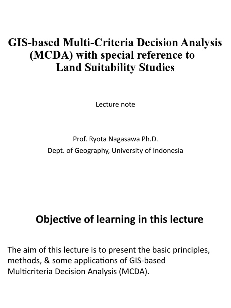 Gis Based Multi Criteria Decision Analysis Pdf Geographic