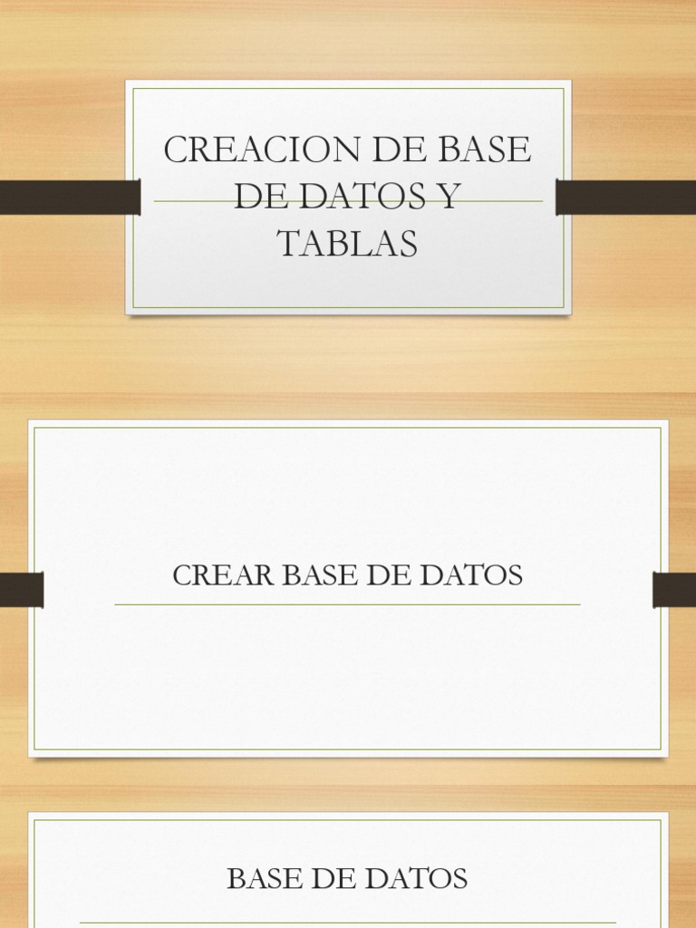 Creación de bases de datos y tablas en SQL | PDF | Programación de computadoras | Datos de ...