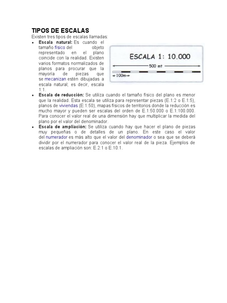 Tipos de Escalas en Planos | PDF | Métodos y materiales de enseñanza