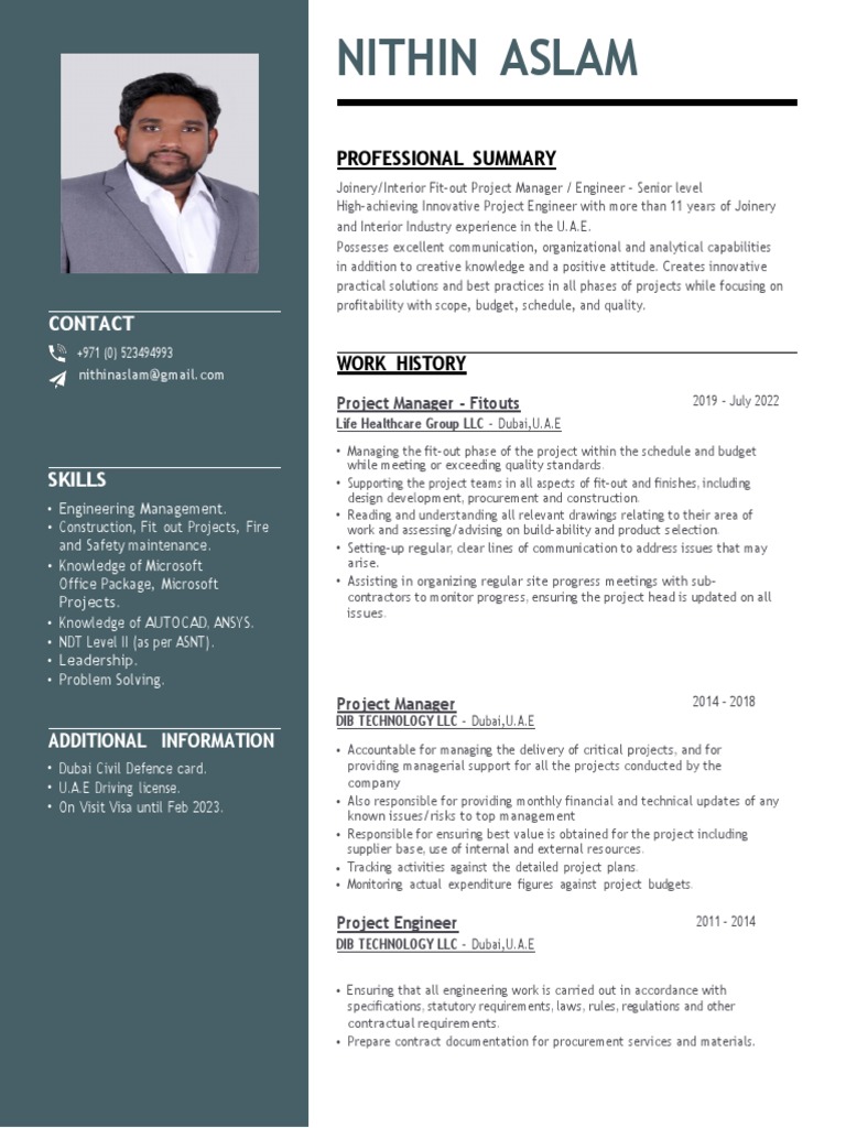 Nithin Aslam CV | PDF | Pump | Water Treatment