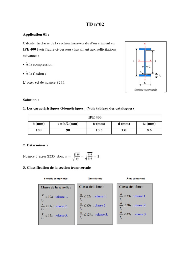 Classe des sections transversales IPE et HEA | PDF