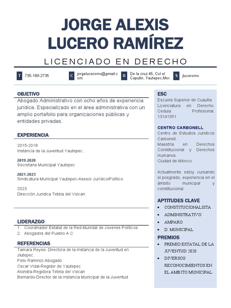 CV Jorge Lucero | PDF | Gobierno | Justicia