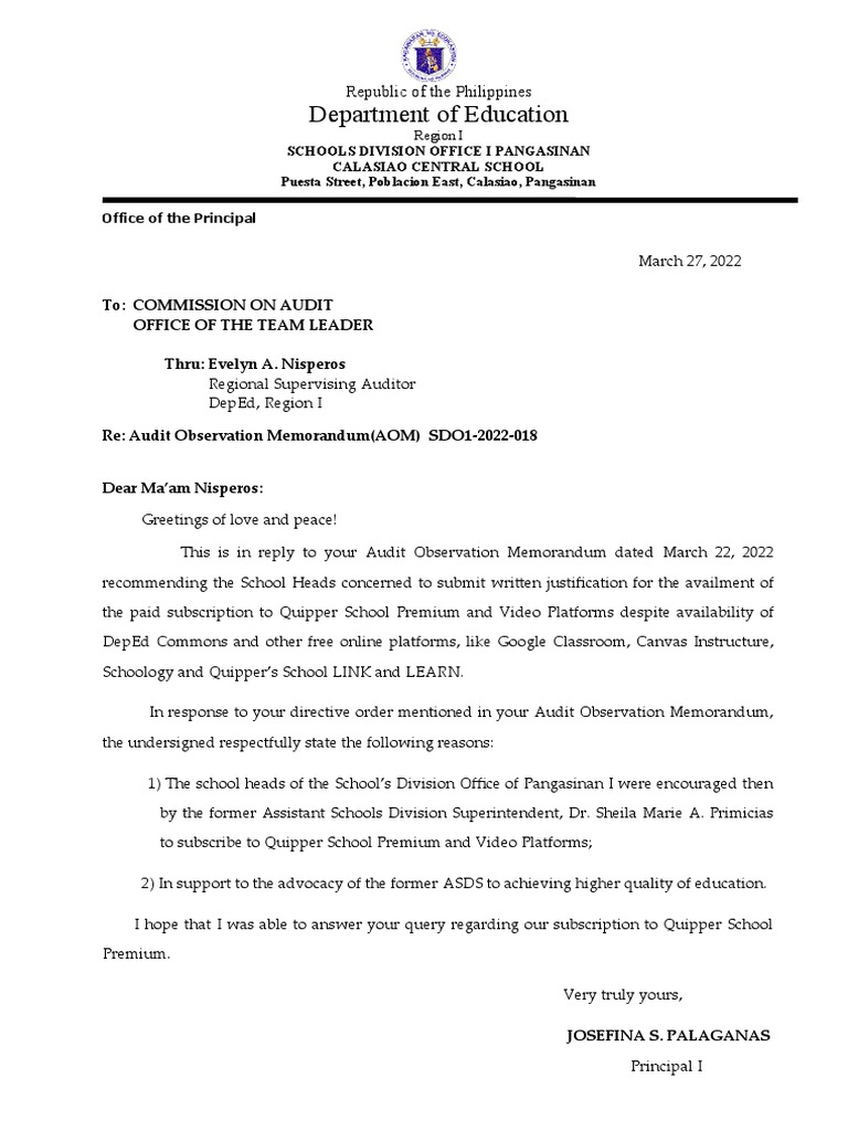 Justification Letters | PDF