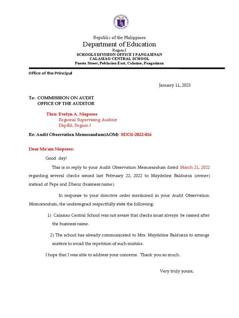 Justification Letter | PDF