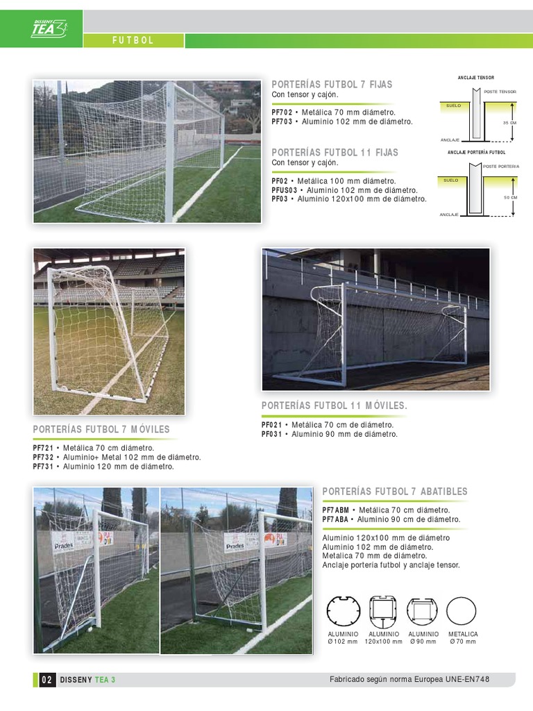 Medidas y Especificaciones de Porterías de Fútbol | PDF | Ingeniería de ...