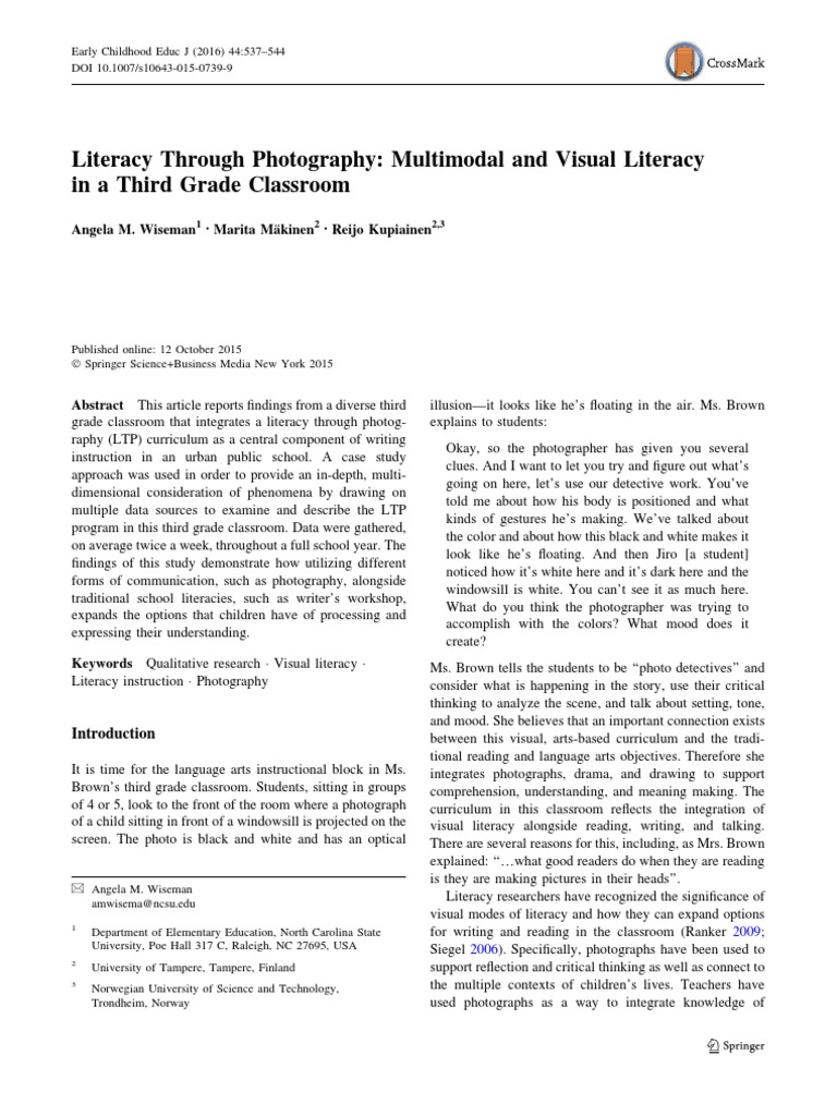 Literacy Through Photography Multimodal | PDF | Literacy | Curriculum