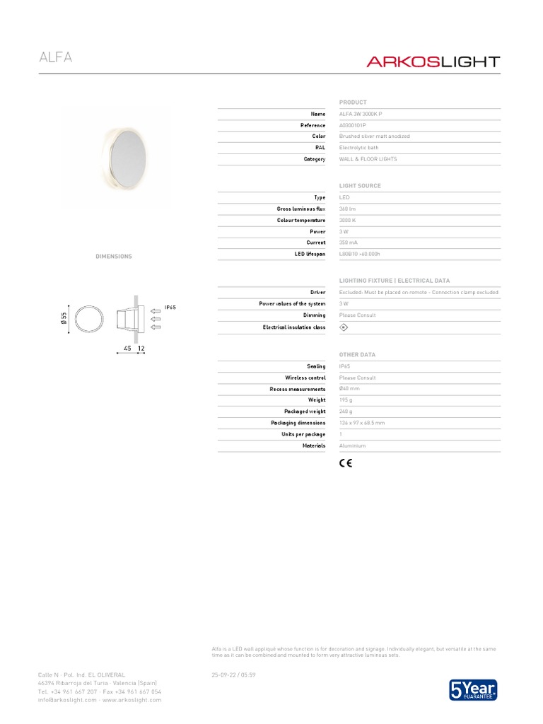 A0300101P en | PDF | Light Emitting Diode | Lighting