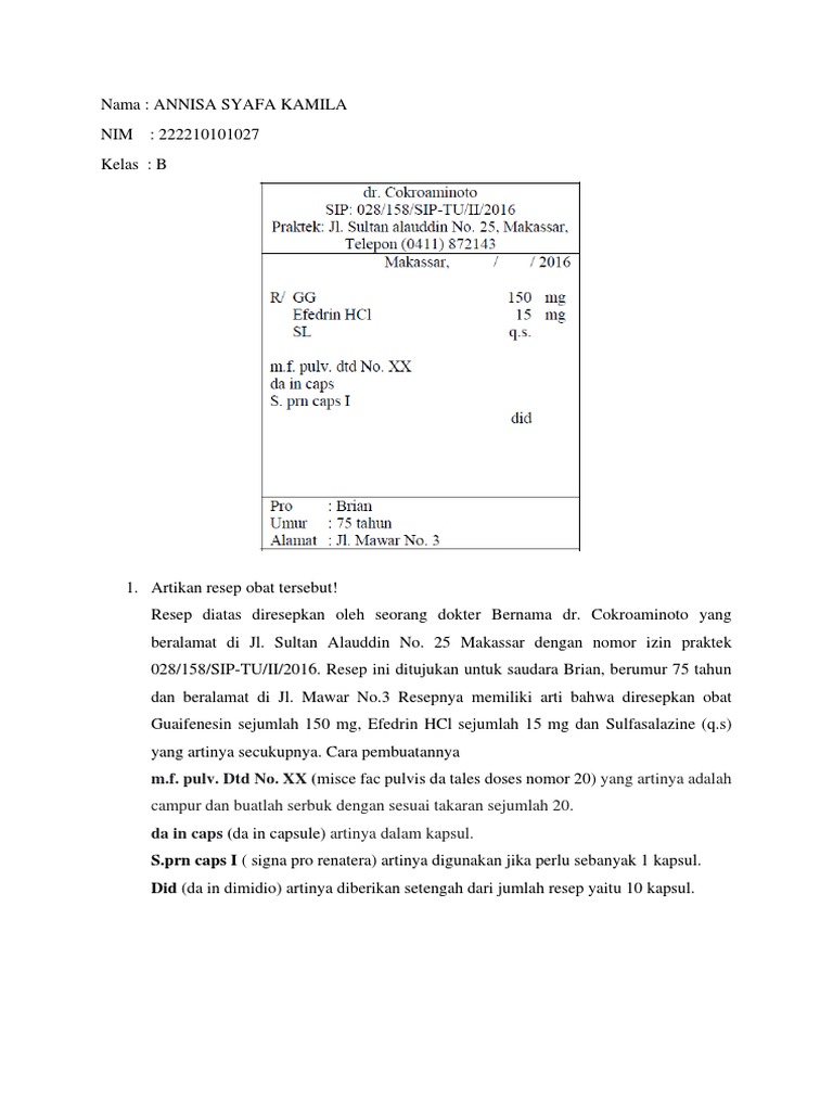 Resep 22-027 - Annisa Syafa Kamila | PDF