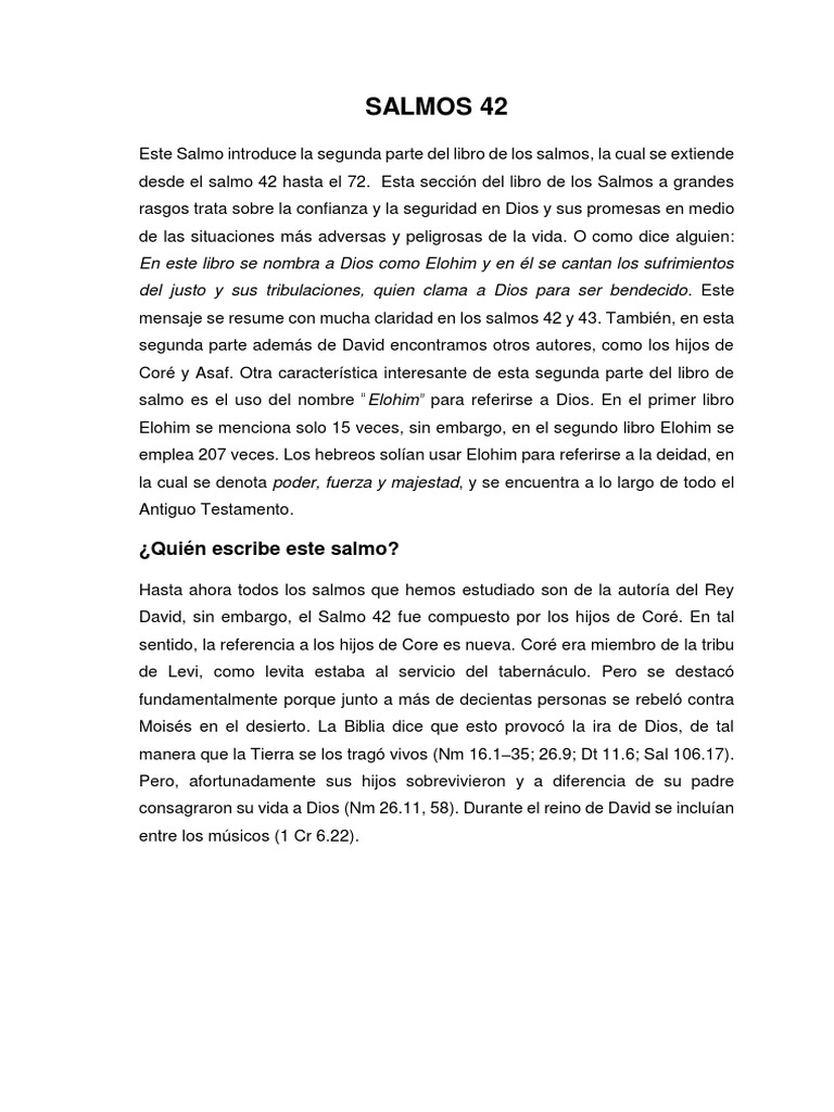 SALMOS 42 | PDF | Salmos | Contenido bíblico