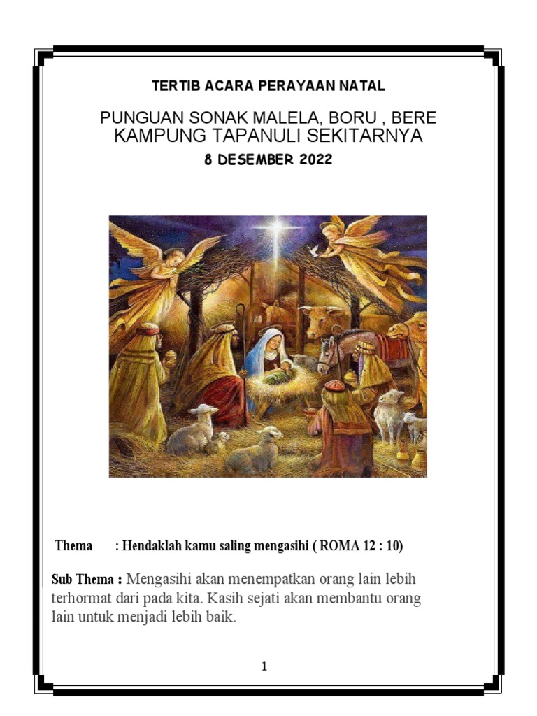 Perayaan Natal Punguan Sonak Malela | PDF