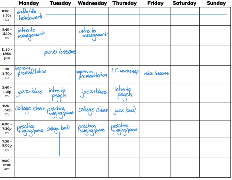 Weekly Schedule | PDF