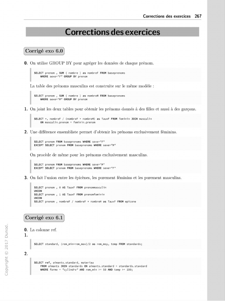 Correction Des Exercices BDD 2022 | PDF