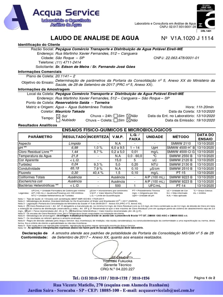 Modelo de Laudo Técnico | PDF | Química | Ciências Físicas
