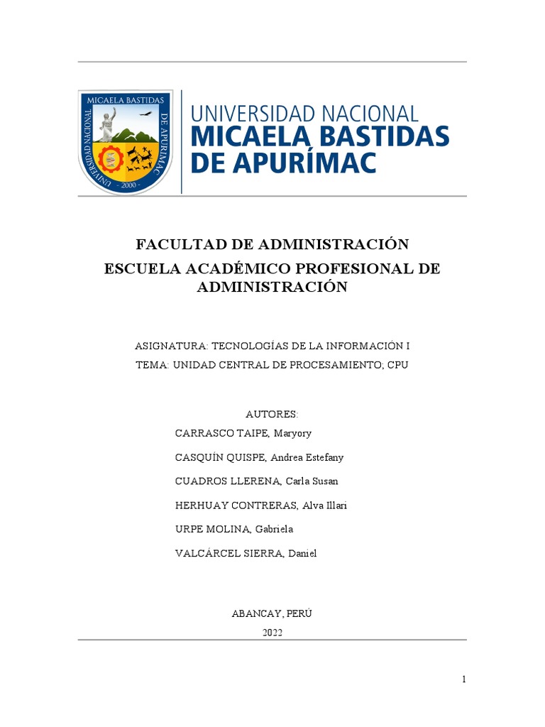 Paper CPU, GRUPO | PDF | Unidad Central de procesamiento ...