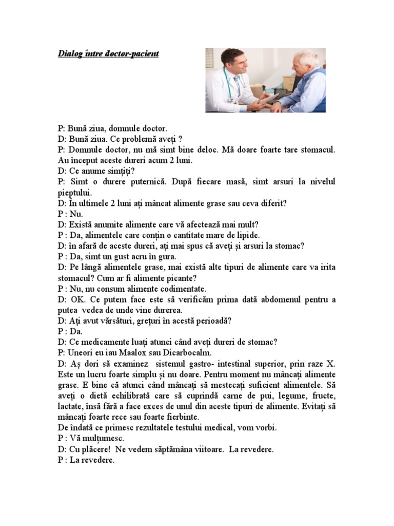 Dialog Medic Pacient | PDF