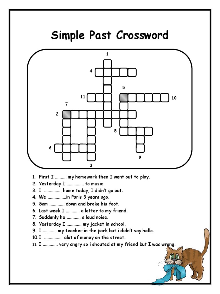 Simple Past Crossword - 18714 | PDF