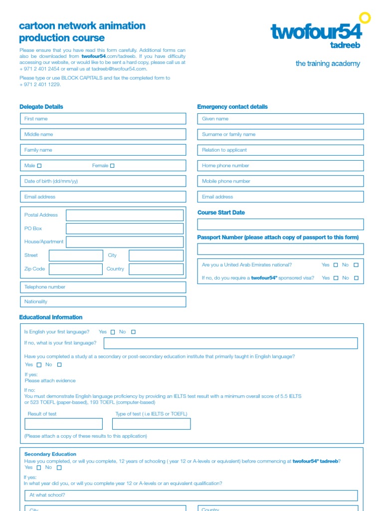 CN Application Form for Tadreeb Course | PDF