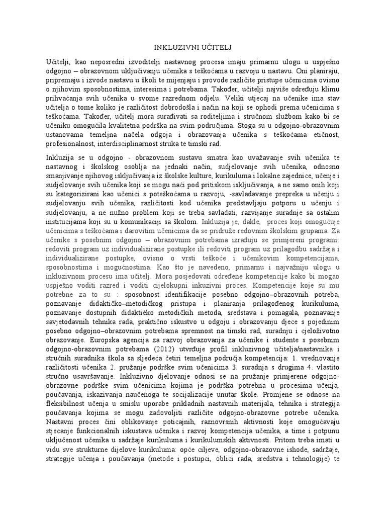 Inkluzivni Učitelj | PDF