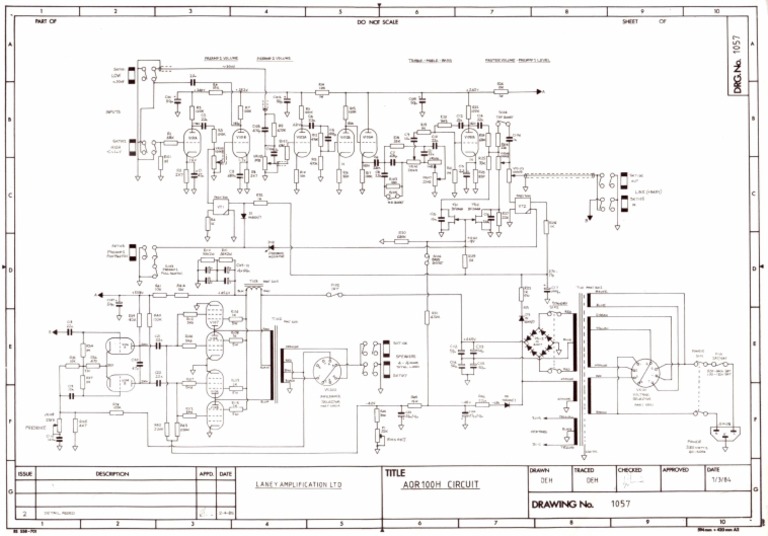 Laney Schematics Audio Amplifier AOR100H Tube Amp | PDF