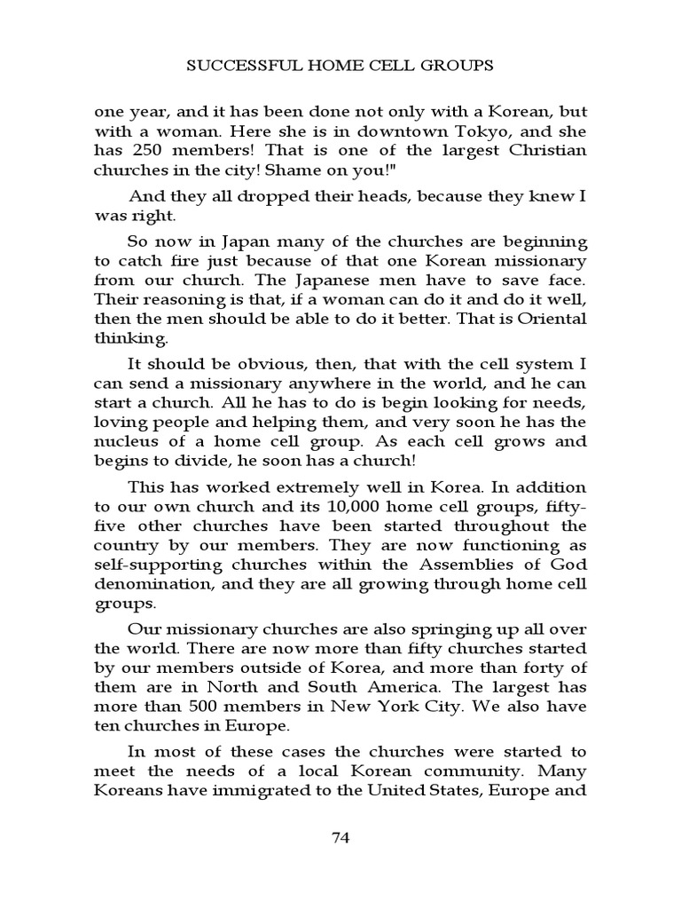 Growth Through Home Cell Groups | PDF | Christian Church | Christian ...