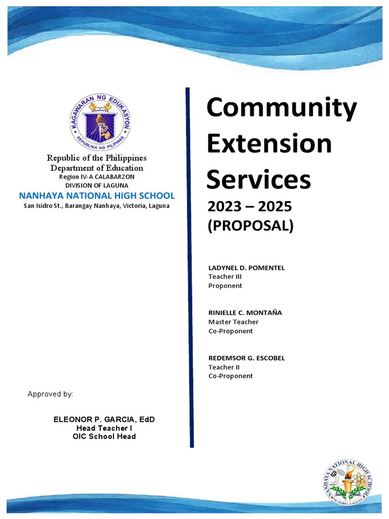 Proposed Three-Year Community Extension Services of Nanhaya National ...