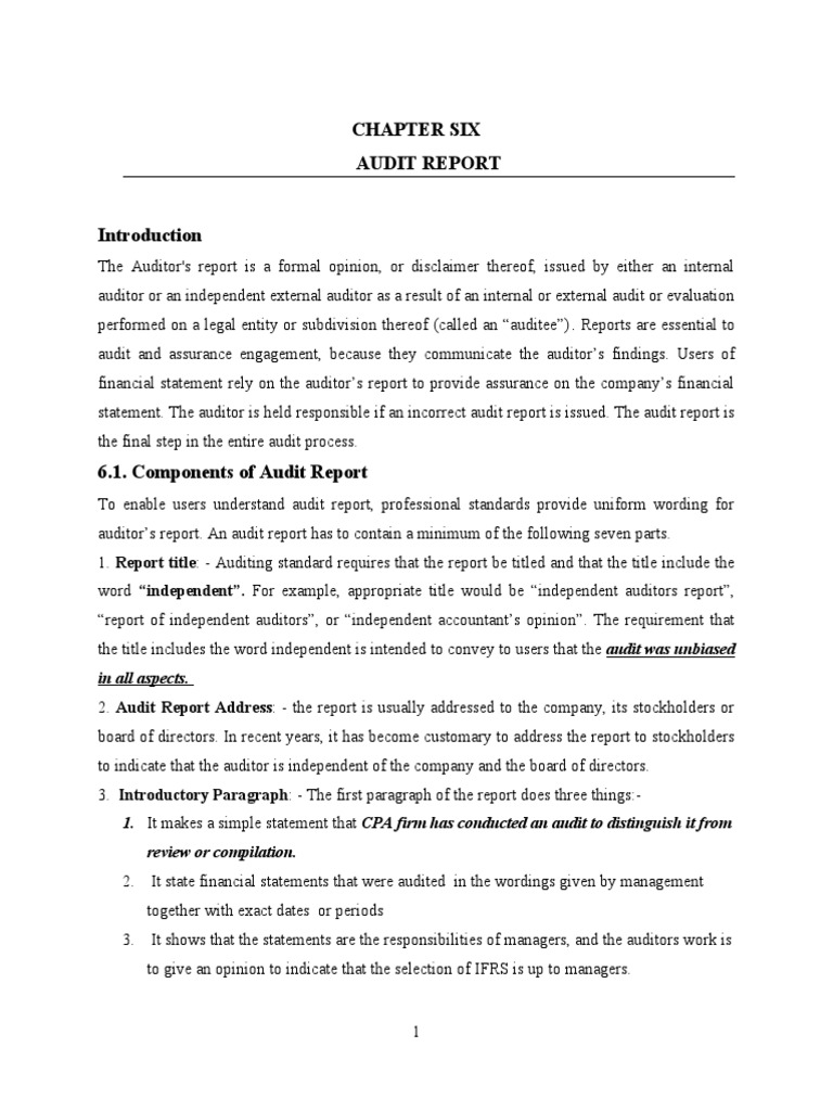 Components of an Audit Report | PDF | Auditor's Report | Financial Audit