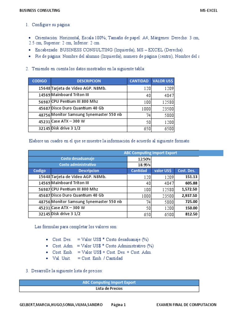 Examen Final - Computacion Basica | PDF | Bienes manufacturados | Ciencias de la Computación