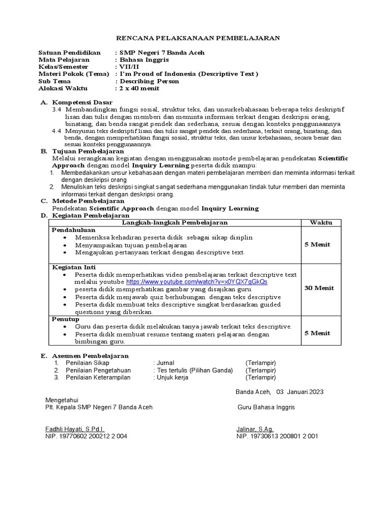 Descriptive Text Kelas 7 Fairus | PDF