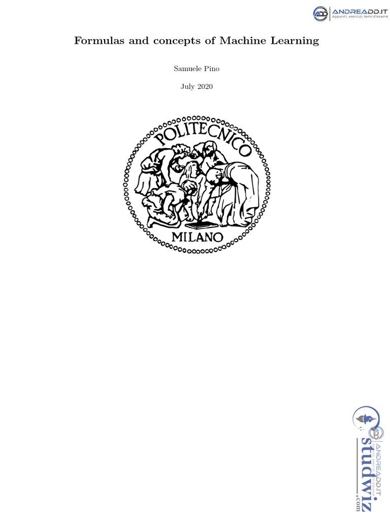 Machine Learning Complete-Course-Notes Polimi | PDF | Probability ...