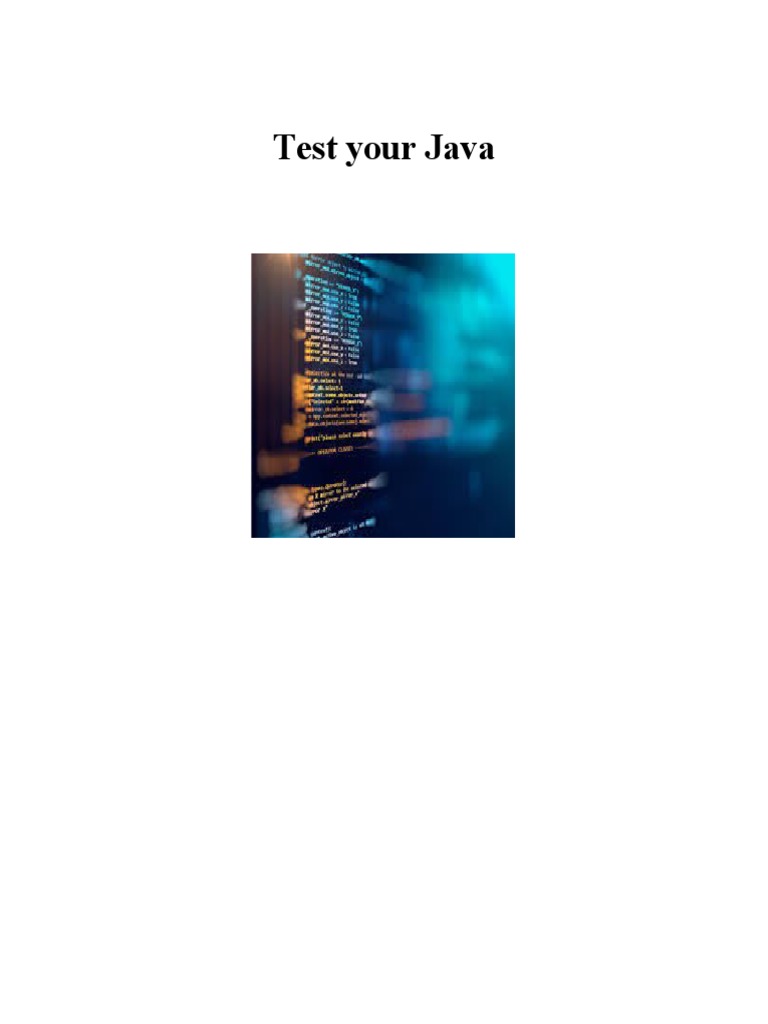 Test Your Java Pdf Java Programming Language Area