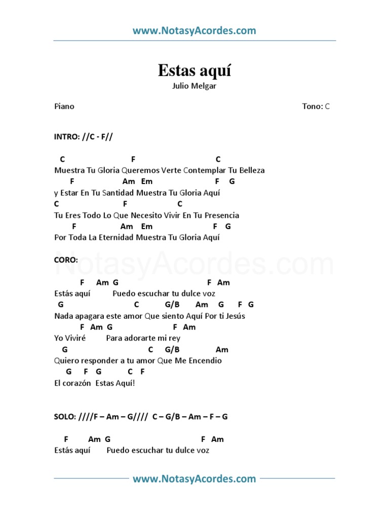 Estas Aqui Julio Melgar | PDF