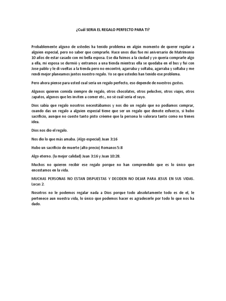 El Regalo Perfecto: Reflexión y Fe | PDF