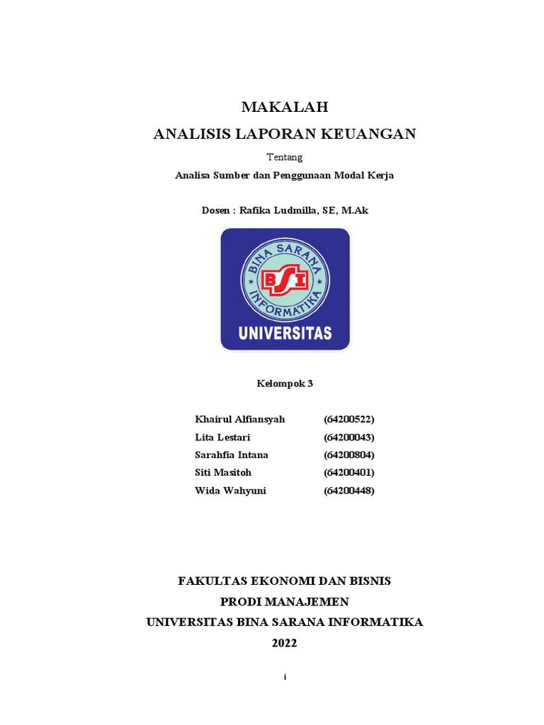 Analisis Modal Kerja Mahasiswa | PDF | Bisnis