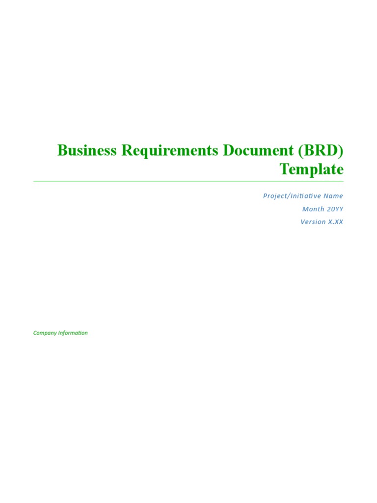 BRD Template | PDF | Use Case | Systems Engineering