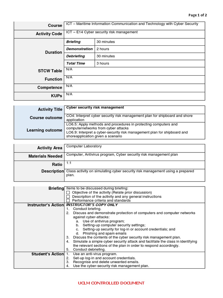 E14 Cyber Security Risk Management | PDF | Security | Computer Security