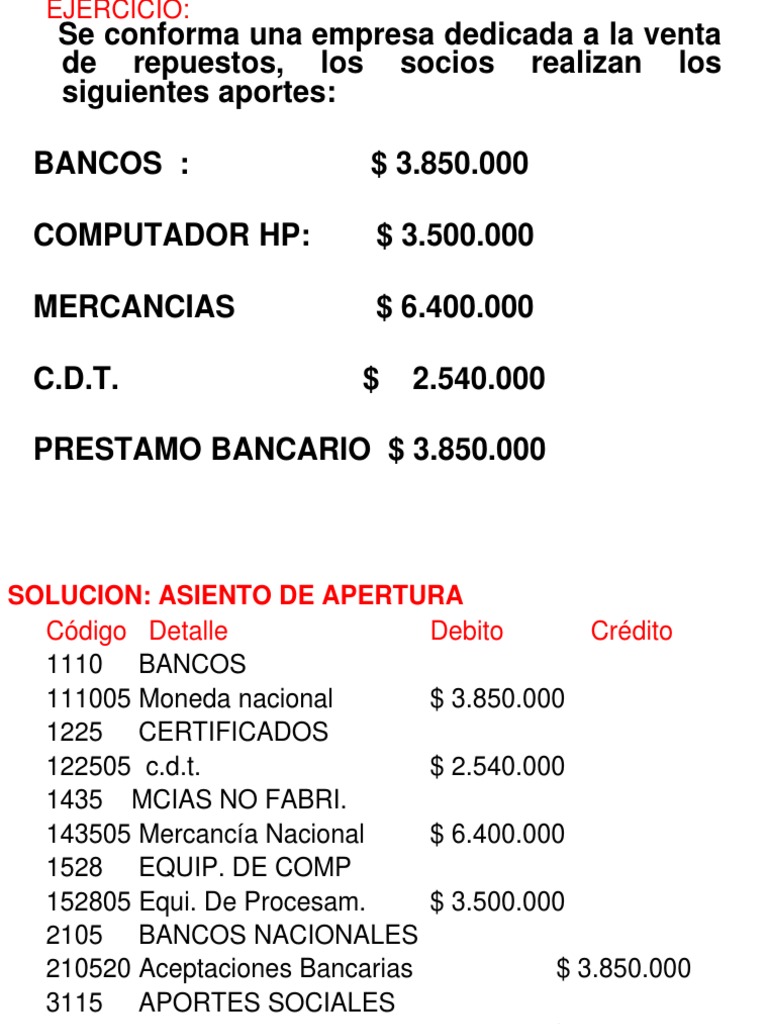 Ejemplo Asiento | PDF