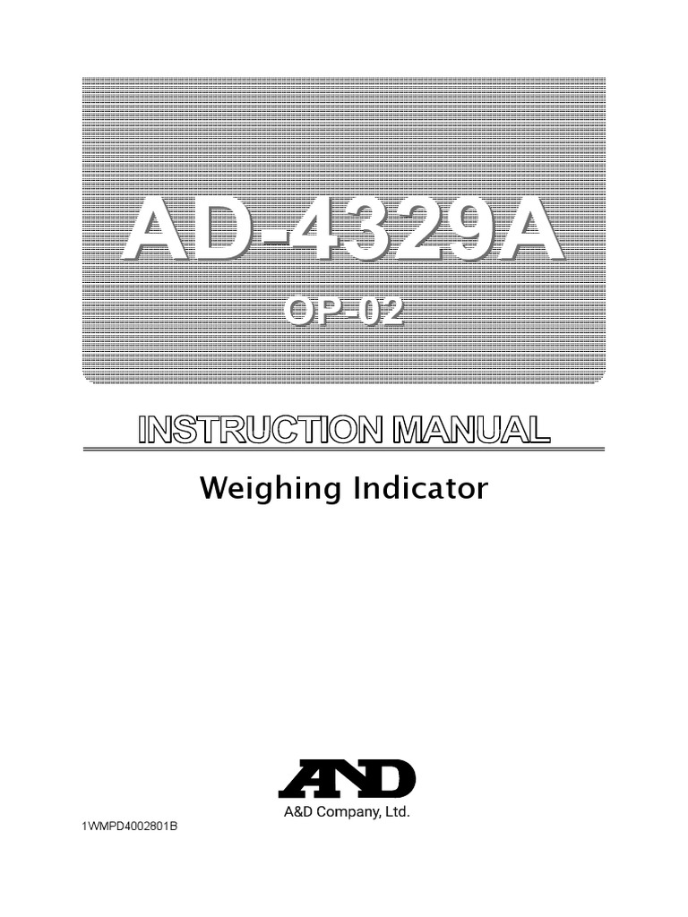 Ad 4329 Aex | PDF | Weighing Scale | Calibration